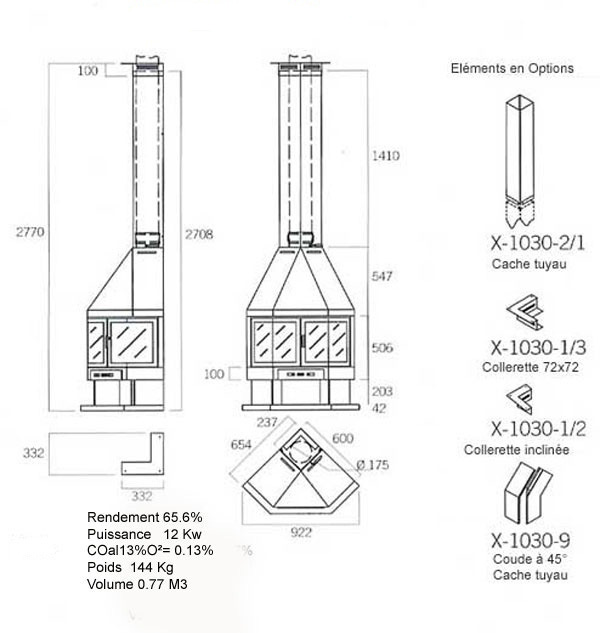 Cheminée d'angle 5 idéale pour petits espaces, cheminée en angle à prix ...
